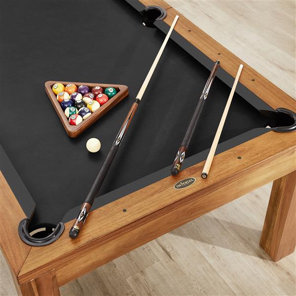 Penelope II 8′ Acacia Pool Table w/Dining Top – Solids-n-Stripes